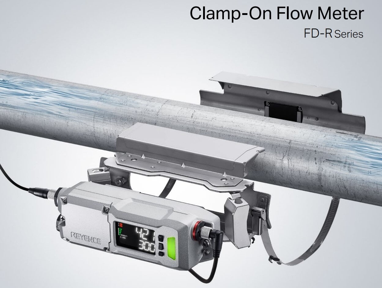Keyence FD-R Series Clamp On Ultrasonic Water Flow Meter